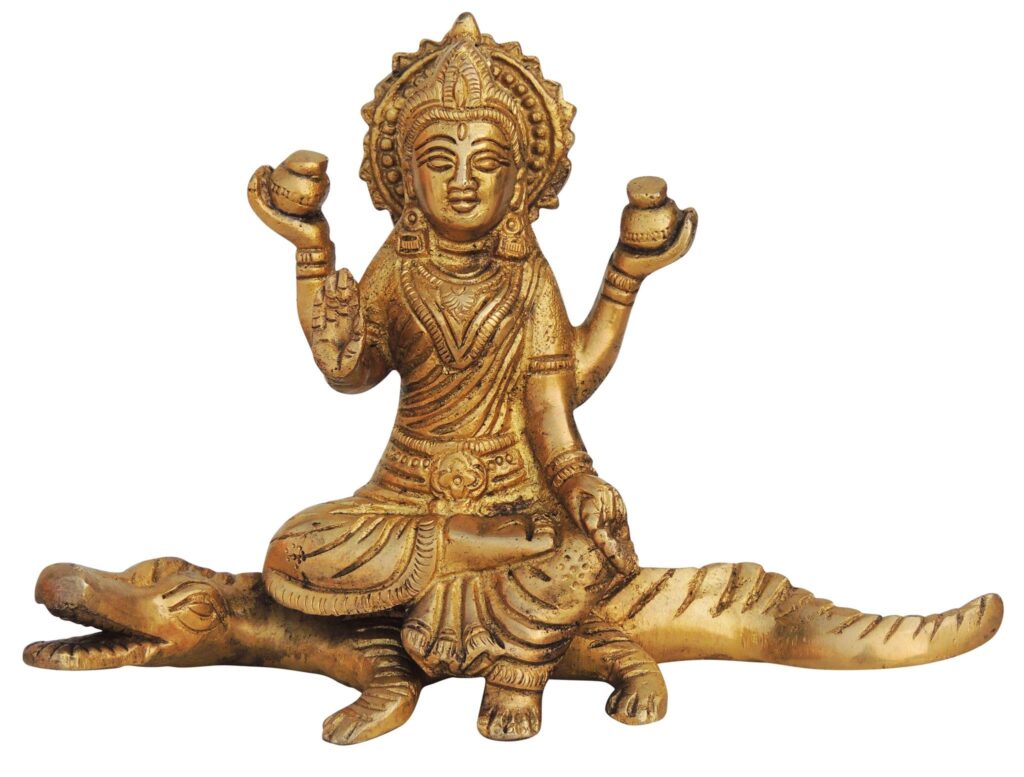 Brass Showpiece Ganga Devi Statue - BharatSeLo
